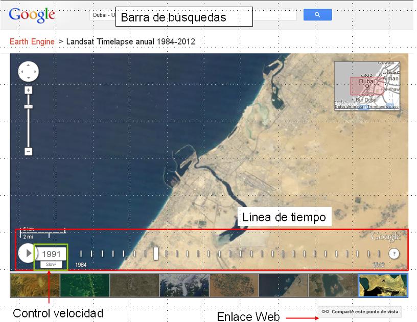 Geotics: Exploración de imágenes históricas de Google Timelapse