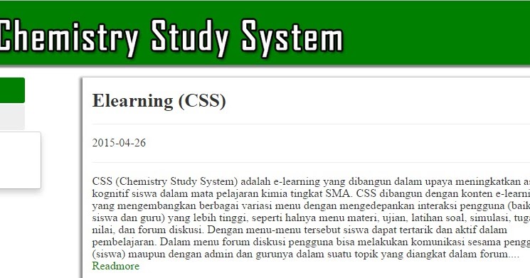 Elerning Kimia (CSS [Chemistry Study System]) ~ Keminclong