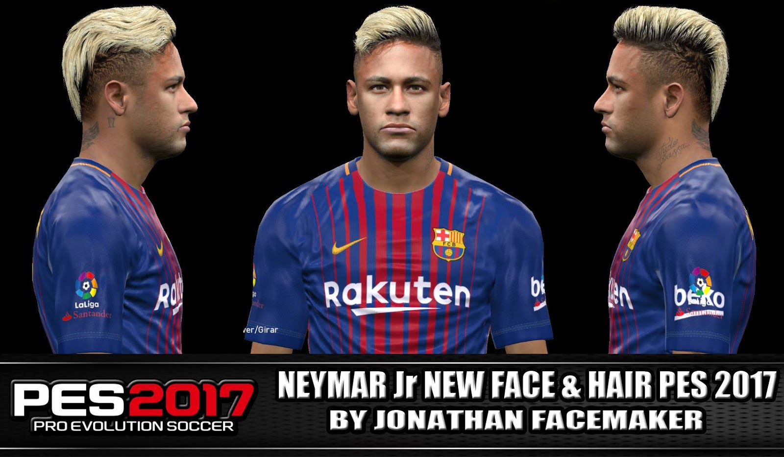 pes-modif: Neymar Jr new face & hair PES 2017 by Jonathan Facemaker