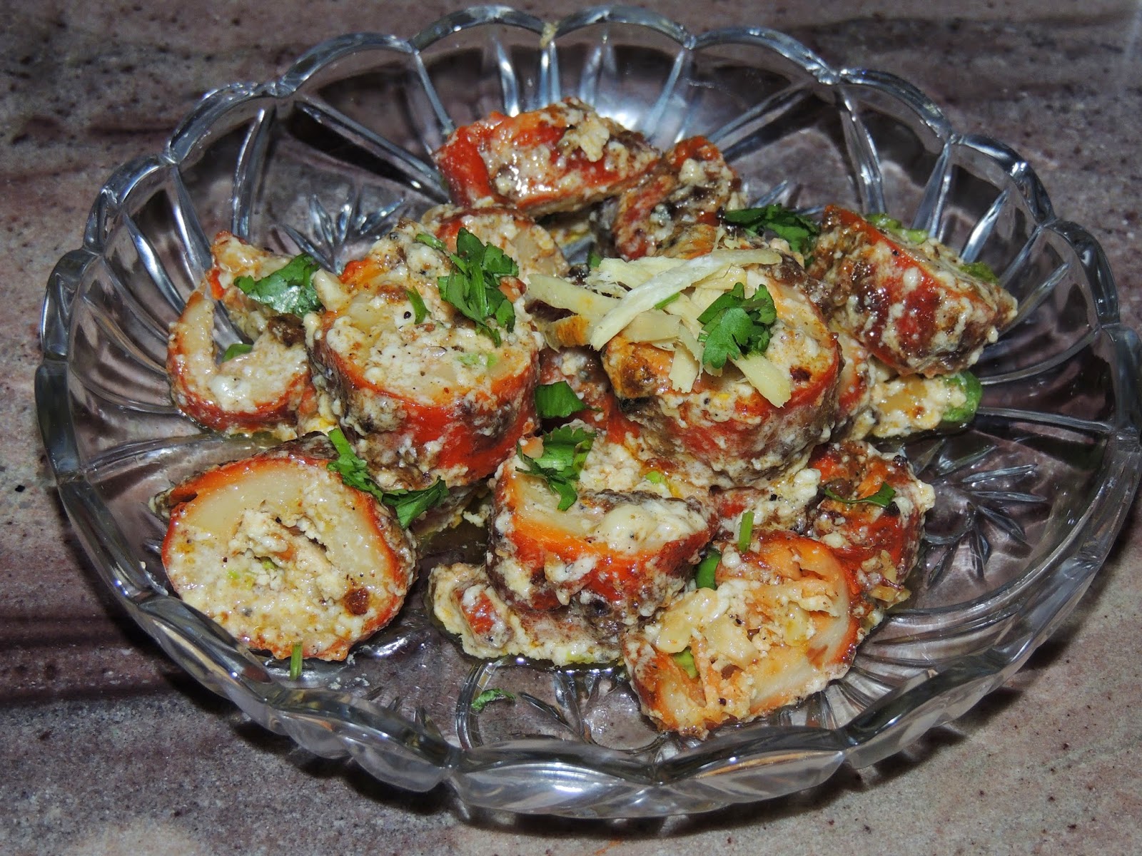 Ekta's kitchen: stuffed soya chaap