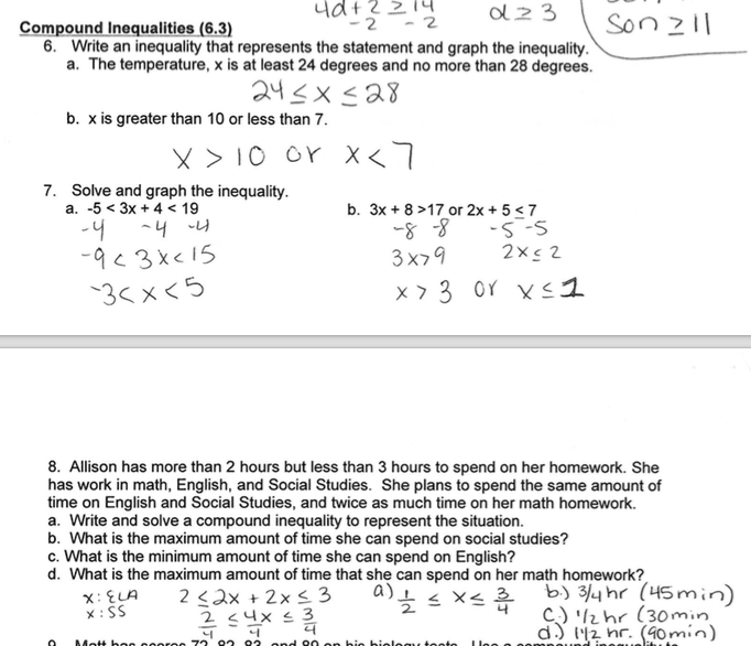 Grade 6 Math with Ms. Eringis : Answer Key--Algebra Test Chapter 6 Review