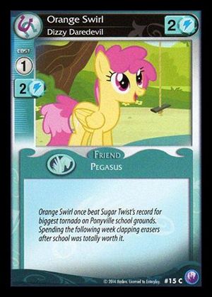 My Little Pony Orange Swirl, Dizzy Daredevil Canterlot Nights CCG Card ...