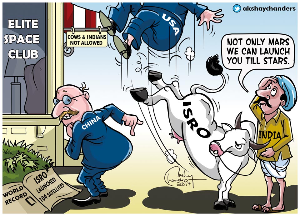 Justoon: ISRO creates history as PSLV launches 104 satellites in one go