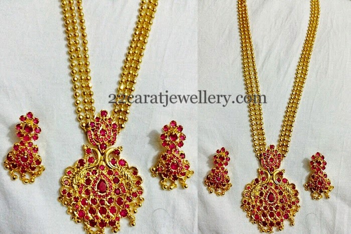 Gold Color Beads Imitation Long Chain - Jewellery Designs