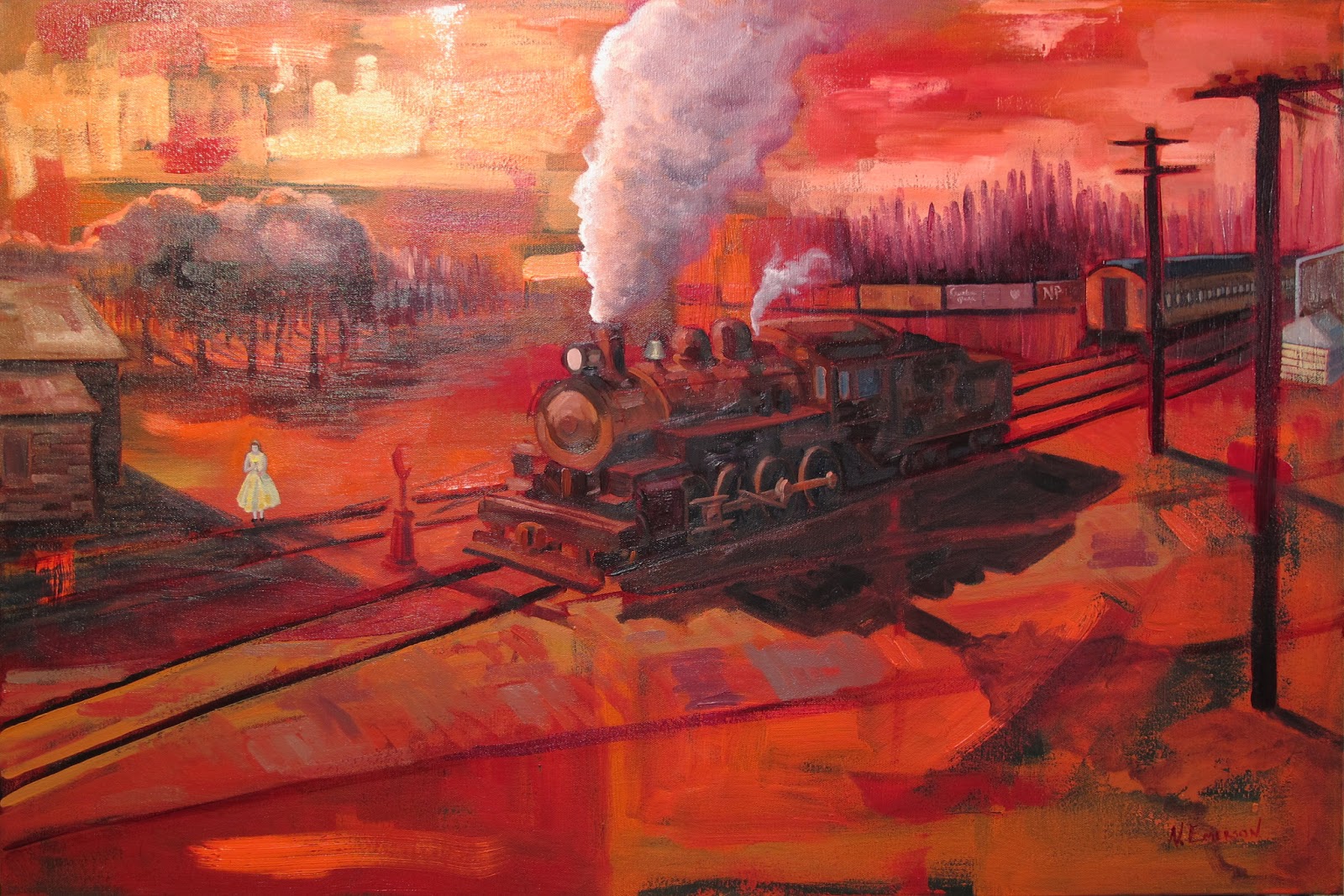 Nathaniel Emerson Train Paintings