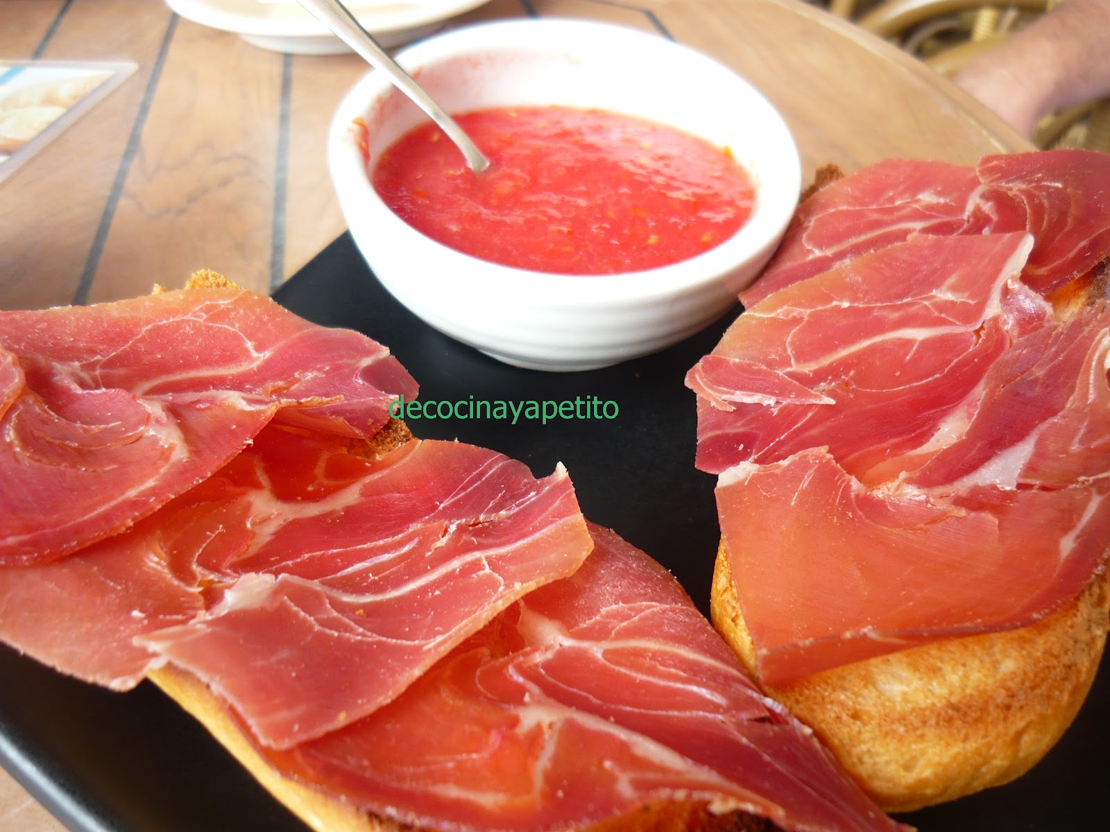 Cocinando con Vicky, recetas de cocina: TOSTADA DE JAMÓN CON TOMATE Y ...
