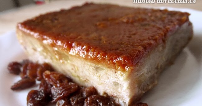 Pudin de pan con pera y caramelo - El Monstruo de las Recetas