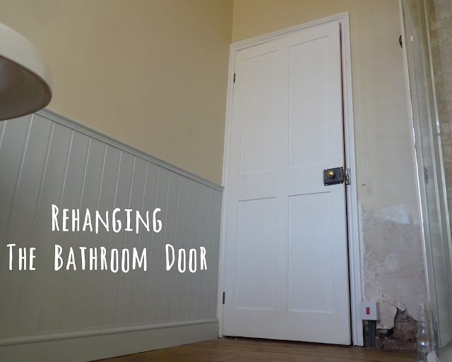 Rehanging the Bathroom Door To Swing the Opposite Way - Kezzabeth | DIY ...