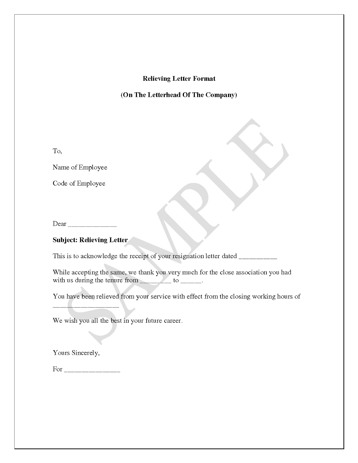Sample Relieving Letter Scribd India Sample Relieving Letter Scribd India
