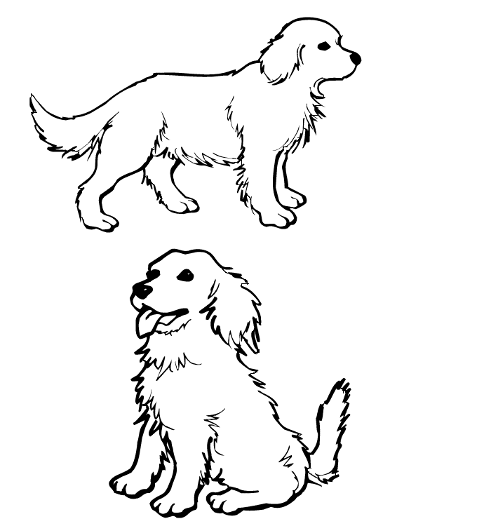 2 dog coloring pages | Pretty Things