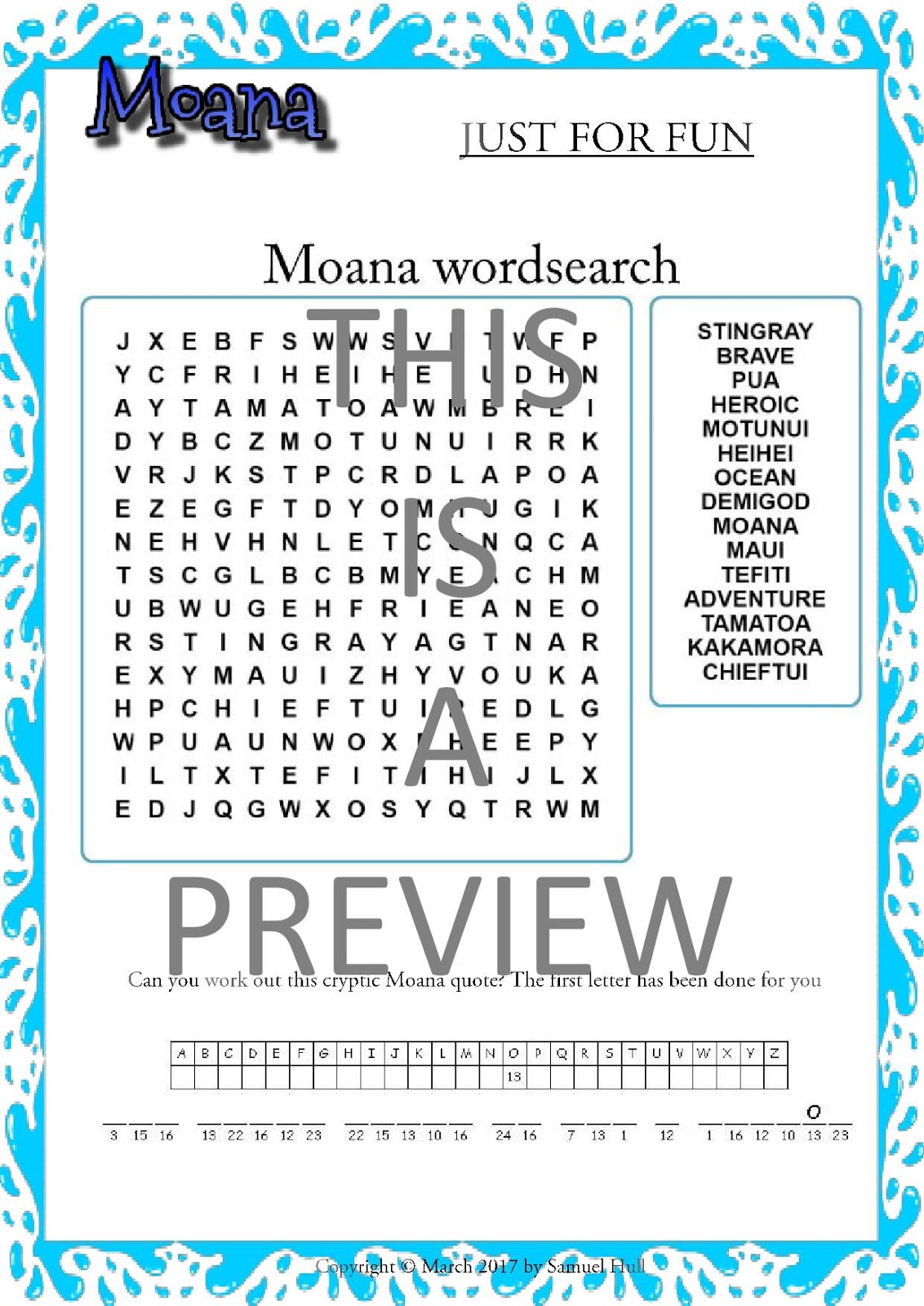 Disney's Moana (2016) - Movie Questions + Activities - Answer Key ...