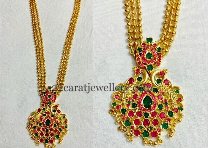Gold Color Beads Imitation Long Chain - Jewellery Designs