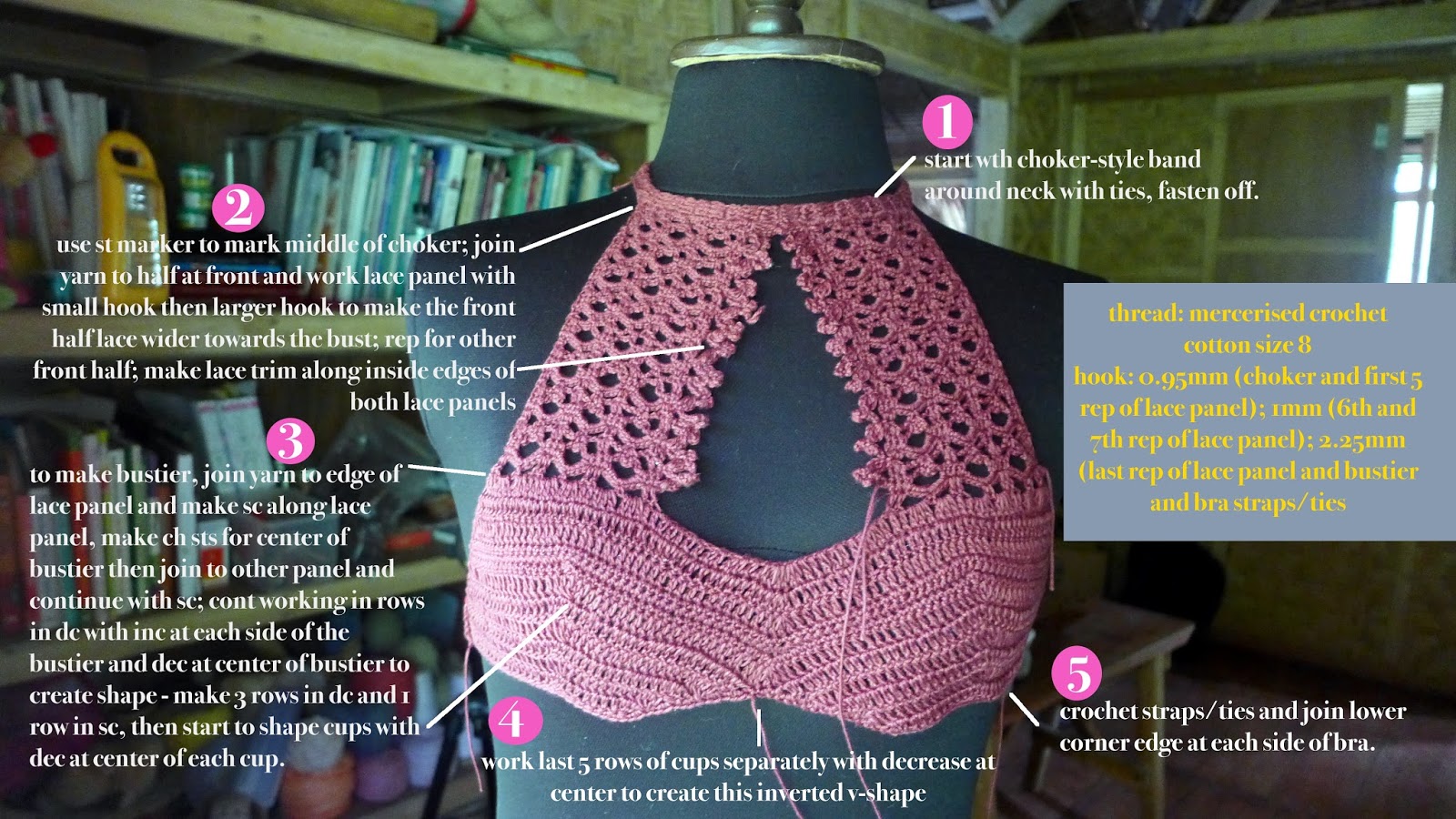 Lace Halter Bra free pattern