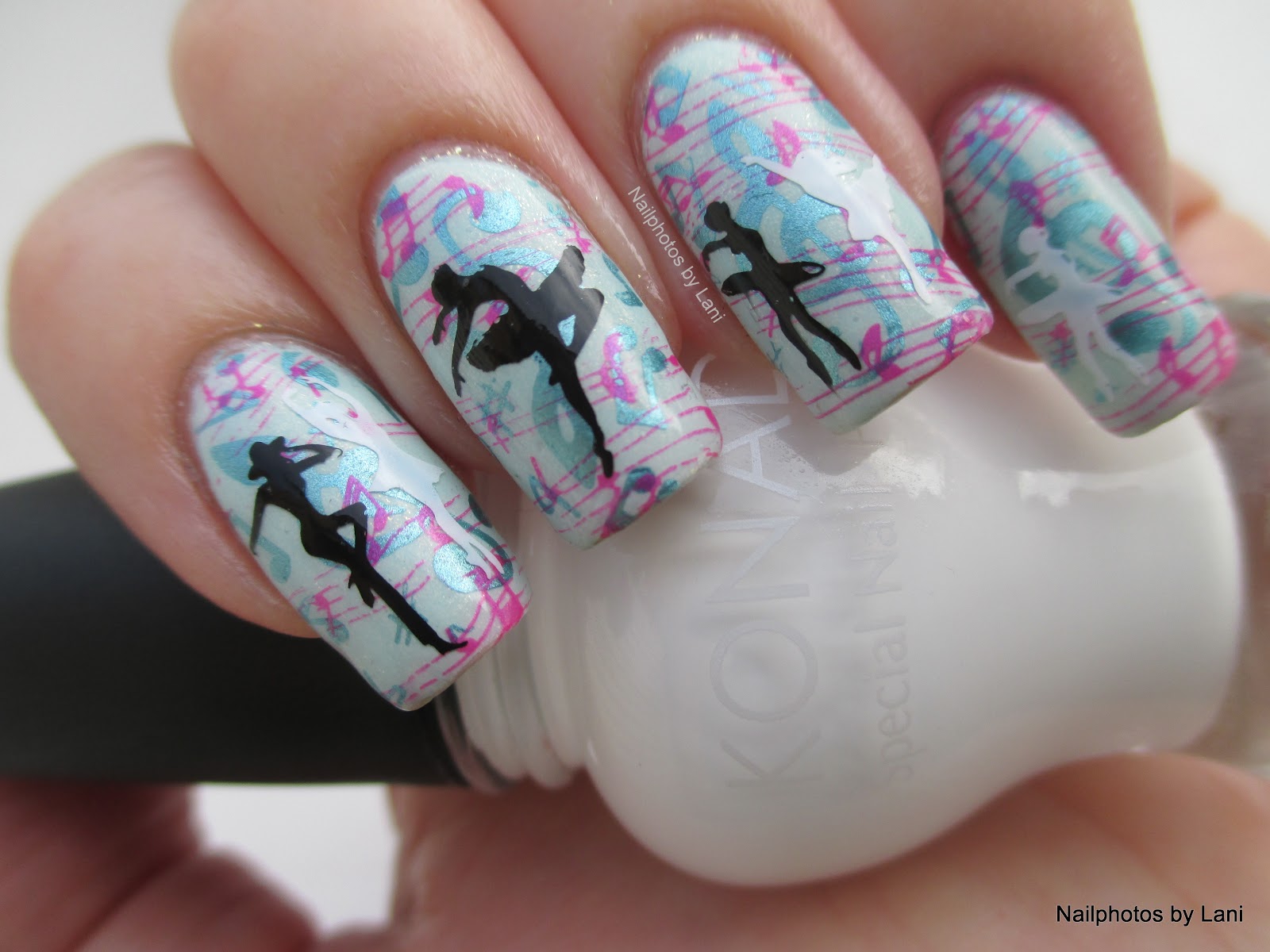 Nailphotos by Lani: Music Nails with Dancers - stamping nail art ...