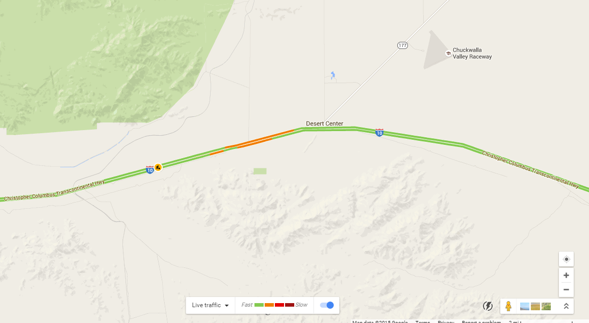 LA Traffic Expert: I-10 in California near Desert Center OPEN and FLOWING