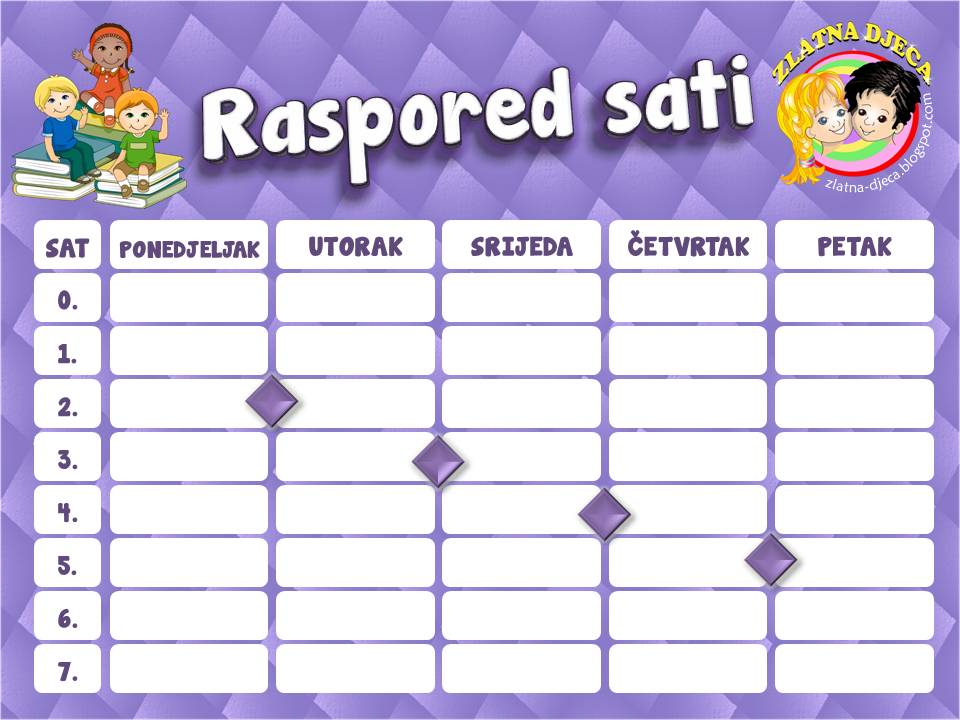 Zlatna djeca: Raspored sati