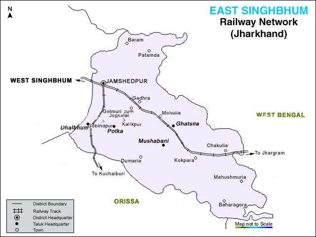 Rail-Map-india: East Singhbhum railways map