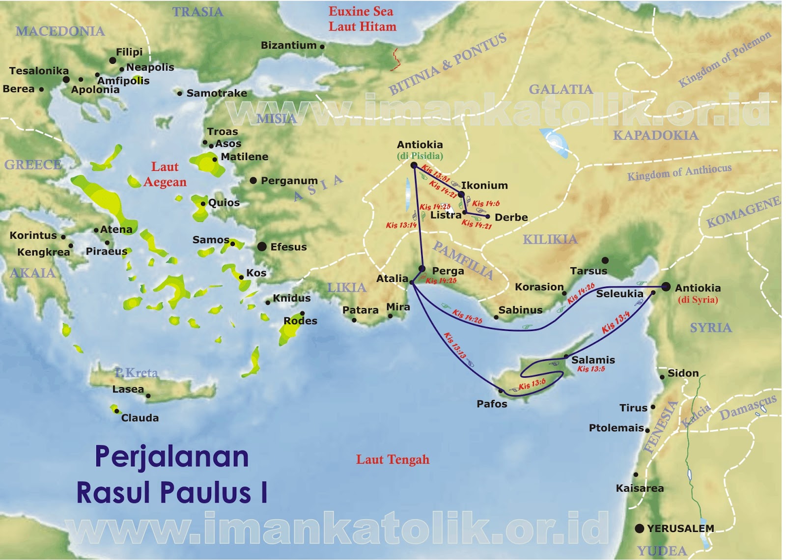 Stasi Walikukun: Peta Perjalanan Rasul Paulus I