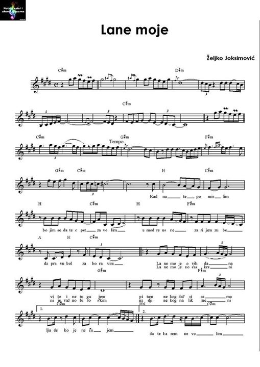 NOTE | DOMACE I STRANE: LANE MOJE AKORDI NOTE