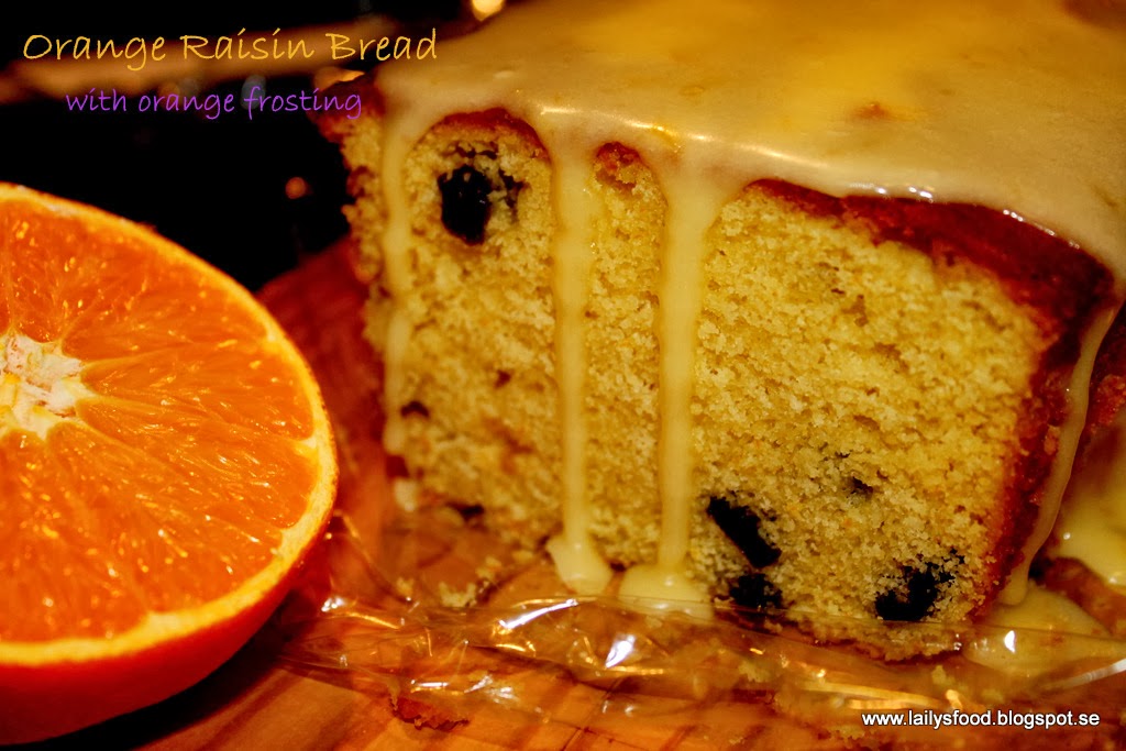 Orange Raisin Bread with Orange Frosting