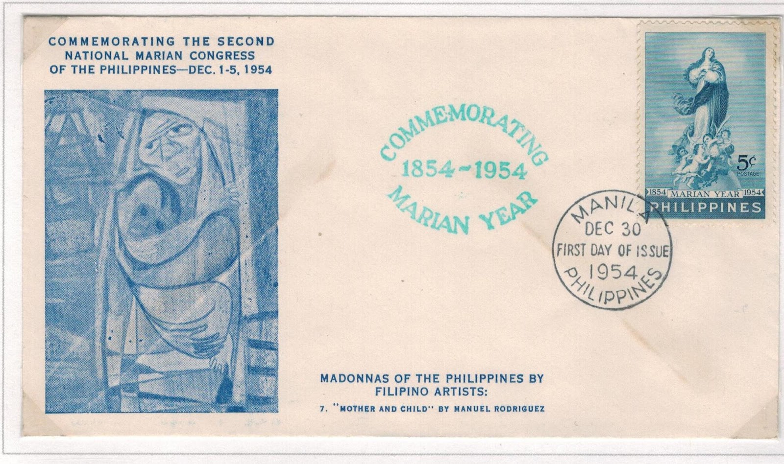 Philippine Republic Stamps : 1954 Marian Year