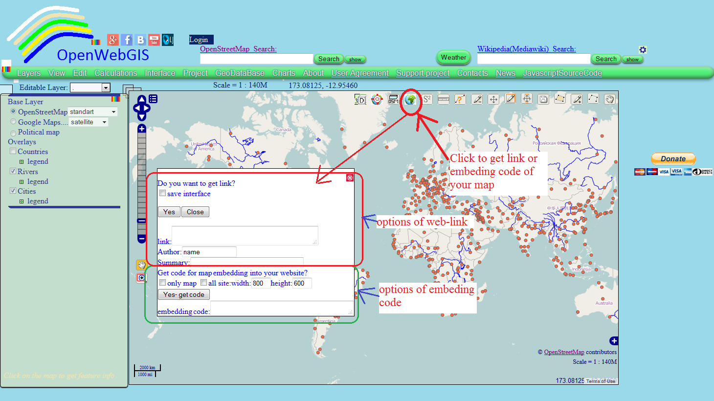 OpenWebGIS is free online GIS: Embedding maps created with the help of OpenWebGIS in your ...
