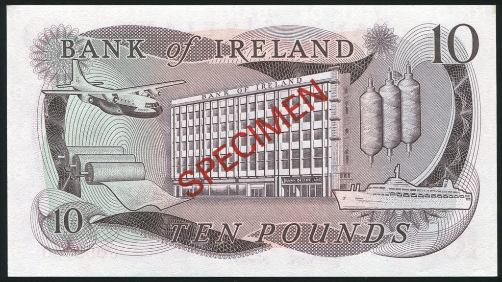 10 pounds sterling banknote, Bank of Ireland