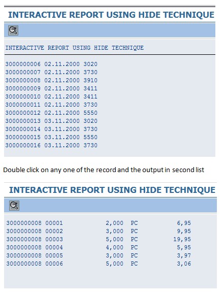 Amarmn.com - SAP ABAP, SAP UI5, SAP Fiori: INTERACTIVE REPORT USING HIDE TECHNIQUE