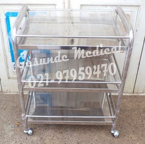 Alat kesehatan Grosir: Meja Instrumen 3 Susun Stainless Steel