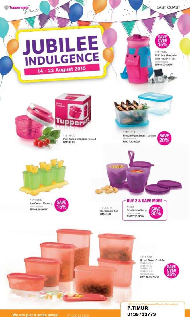 Jom Tapau Weh! Ejen Tupperware Online: Leaflet Jubilee Indulgence 2015