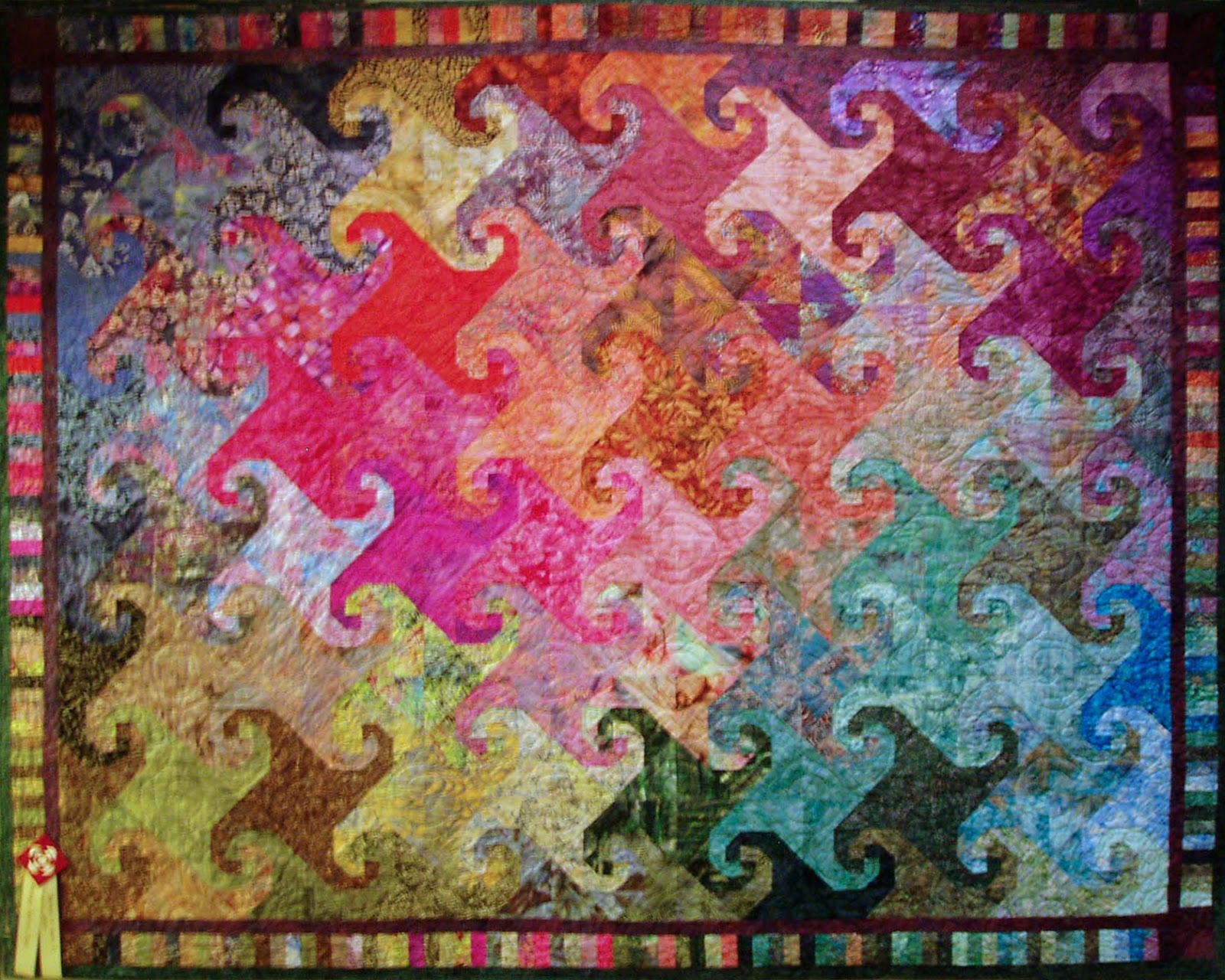 Rebecca's Quilting: MY PRIZE WINNING QUILT - SUNSET ON THE CORAL SEA