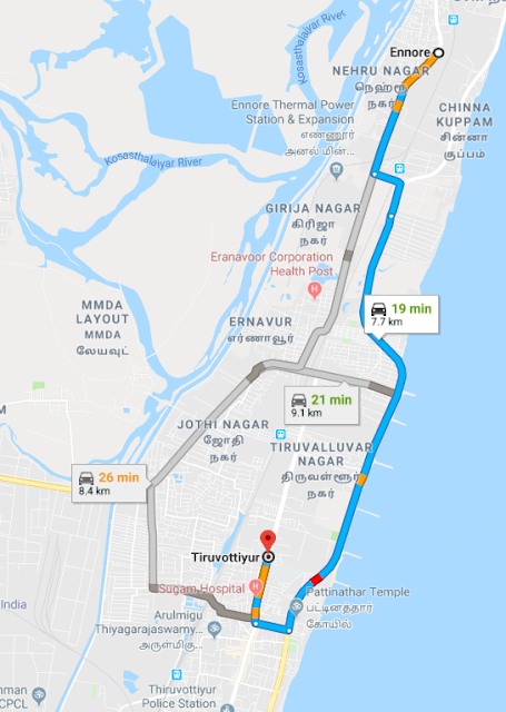 Ennore - Tiruvottiyur - Share Auto Routes – Chennai - Share Auto