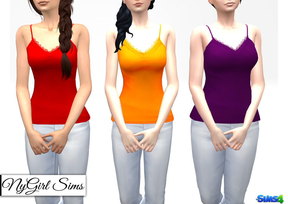 NyGirl Sims 4: Lace Trimmed Camisole