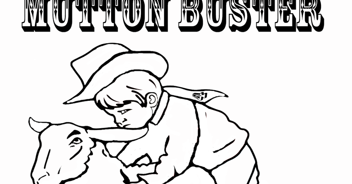 RODEO COLORING PAGES: Cowboy Coloring Sheet Kid Mutton Bustin'