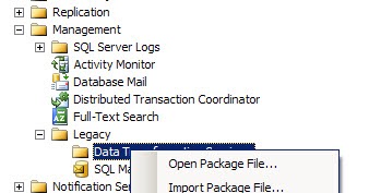 DTS package conversion in SSIS to use in SQL 2012 and SQL 2016