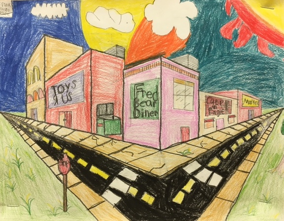 Mrs. Nhu's Oakdale Art Class: 2-Point Perspective Cityscapes
