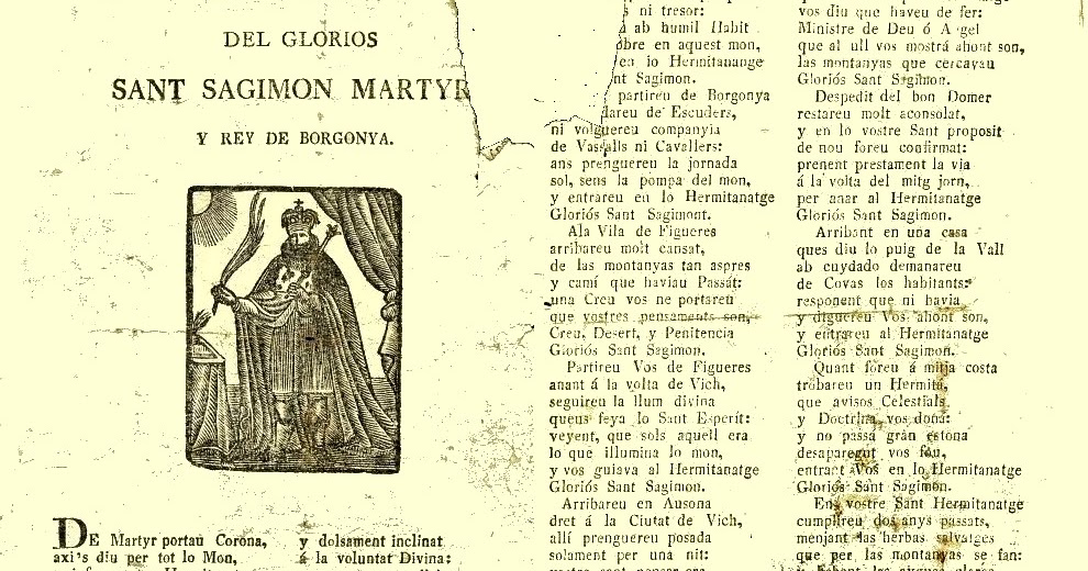 biblio goigs: Cobles de sant Segimon, la seva festa és el dia 1 de maig.