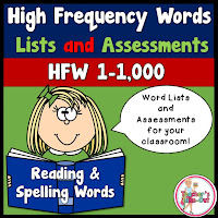 HFW Word List and Assessment Freebie | Teacher's Take-Out
