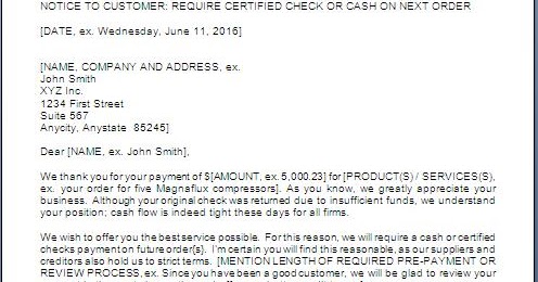 Letter to Customer for Changing Payment Terms