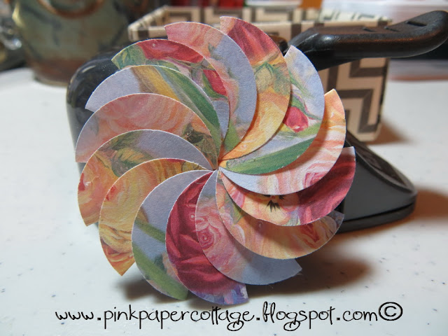 PINK PAPER COTTAGE: How did I do this? circle pinwheel flowers!