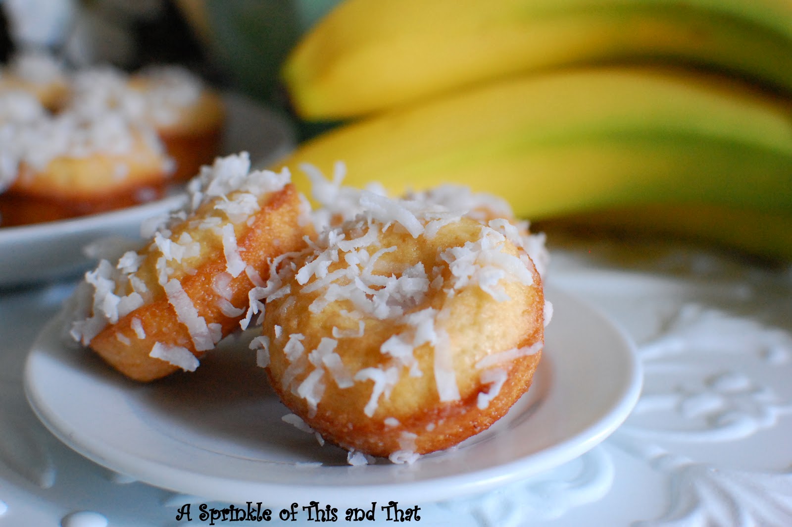 A Sprinkle of This and That: Mini Baked Banana Coconut Donuts