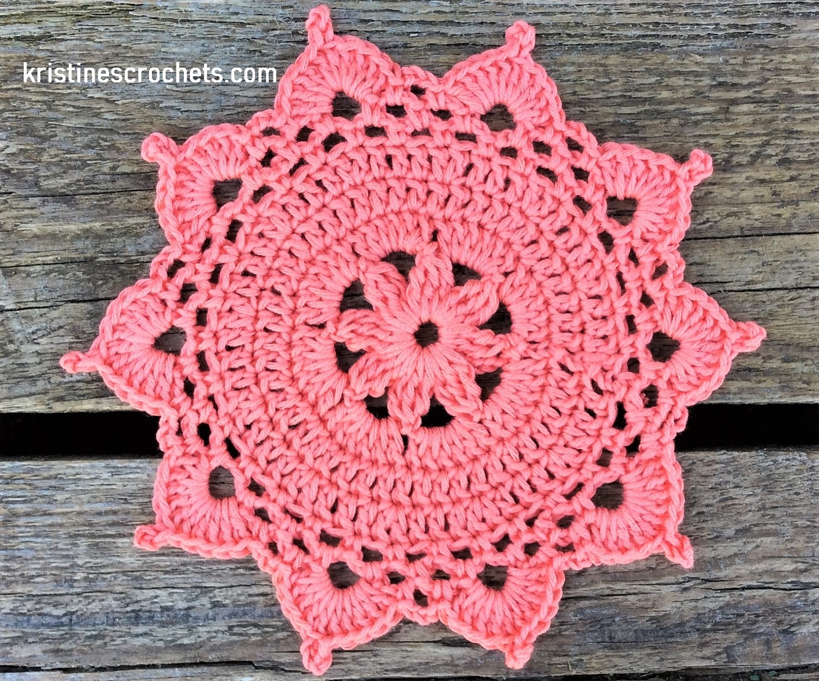 KristinesCrochets : Round Picot Doily Coaster - Easy Pattern