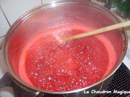 Le Chaudron Magique.: Confiture framboise groseille à base de sirop.