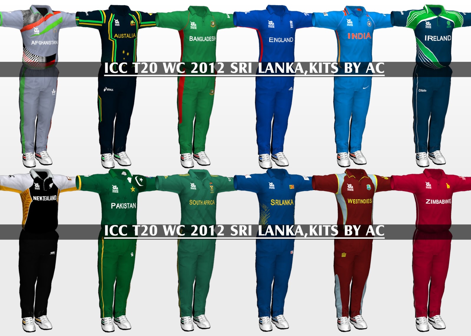 ICC T20 Kits 2012 For EA Cricket 07 | EA Cricket 07 Patches and Tools ...