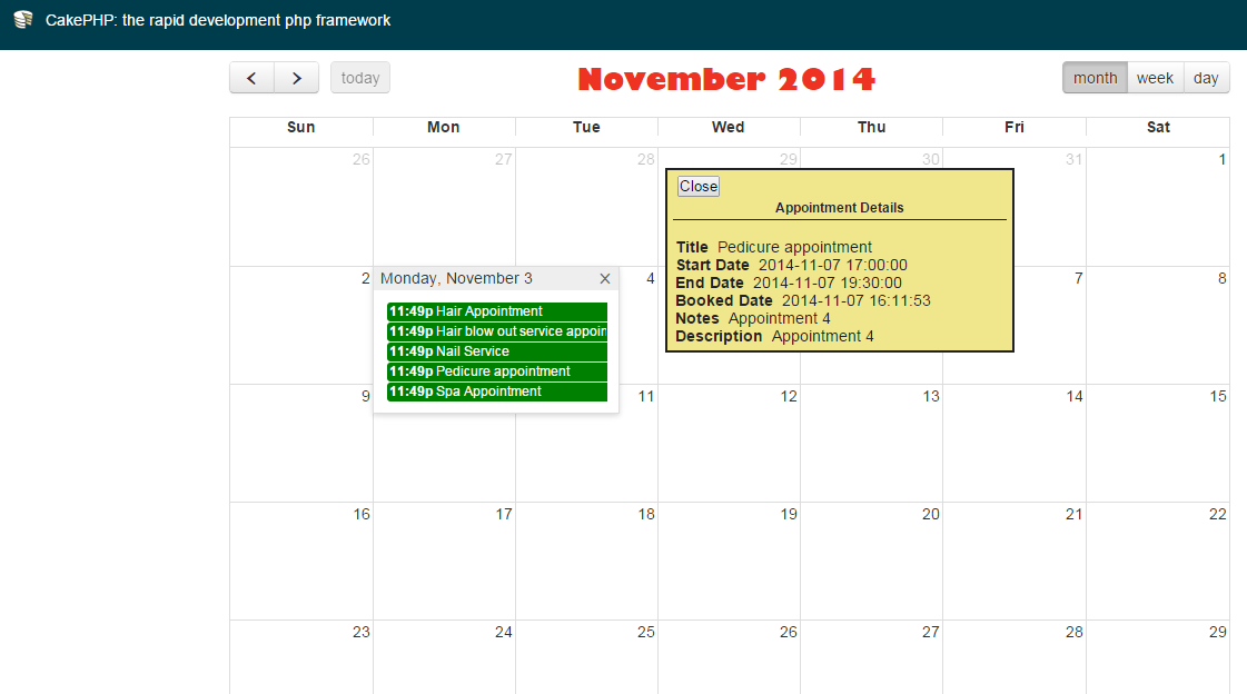 How to display Fullcalendar event details in a popup using CakePHP ... How to display Fullcalendar event details in a popup using CakePHP ...