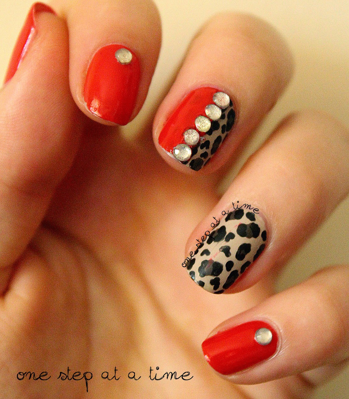 Polish Plus: Red and Matte Leopard Print Nail Art