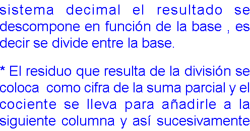 SUMA O ADICIÓN EN OTROS SISTEMAS DE NUMERACIÓN O DIFERENTES BASES ...