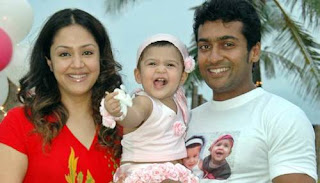Indian Movie Heros: Surya Family Photo with Jyothika and Daughter Diya