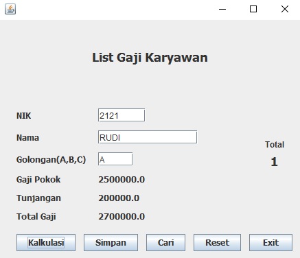 MRE78: Program List gaji