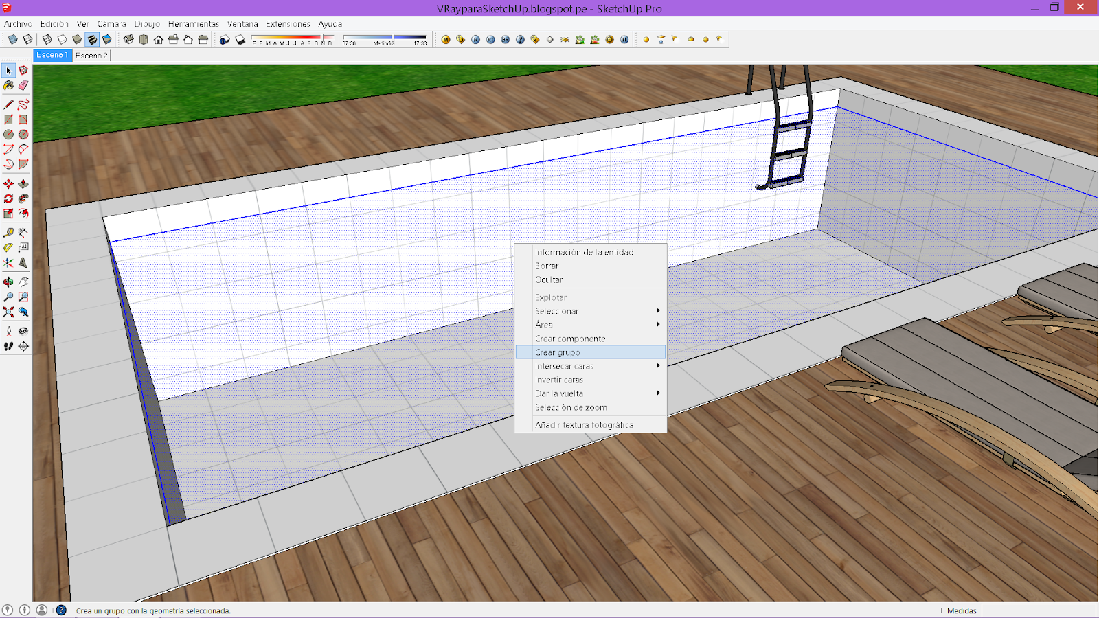 Renderizar con VRay 2.0 para SketchUp: ¿Como crear agua de piscina ...